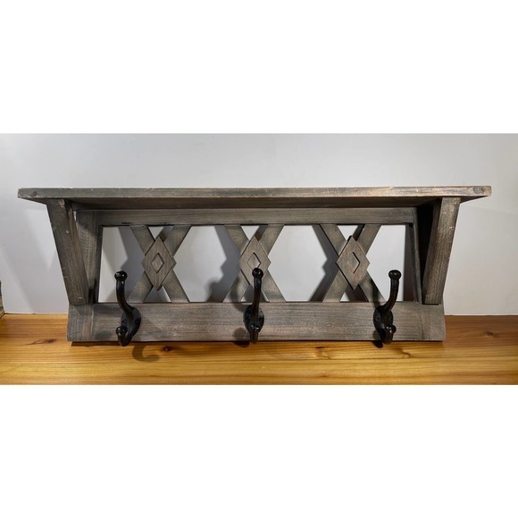 Fuzhou Home Decor | Wall Decor | Rustic Farmhouse Wood Shelf With 3 ...